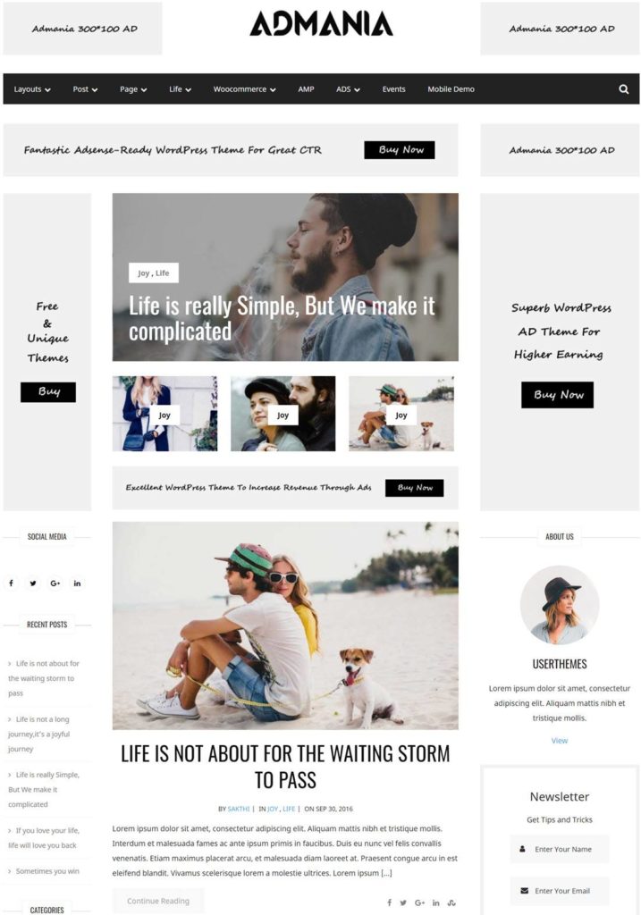 16 Best Google AdSense Optimized WordPress Themes 2022 - Gomahamaya