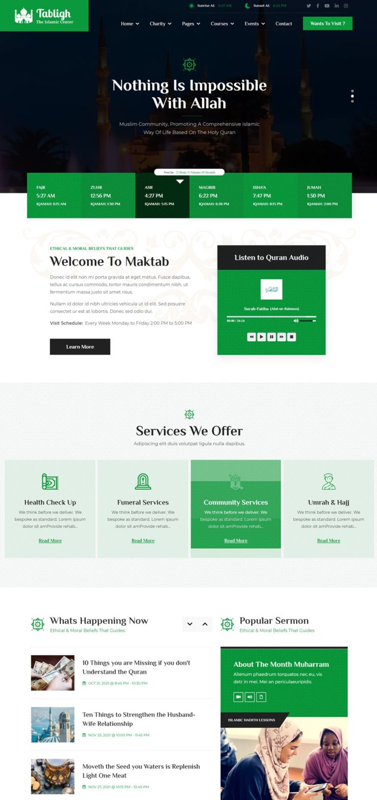 12 Best Islamic WordPress Themes 2023 For Mosque And Muslim Community ...