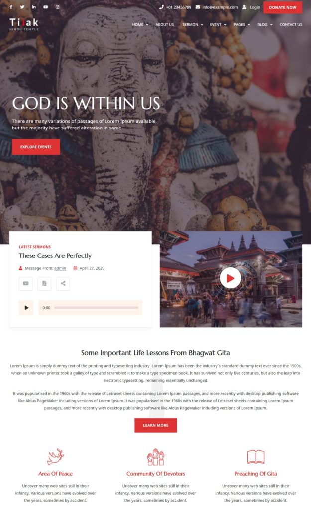 8 Best Hindu Religious WordPress Themes 2023 For Hindu Temple