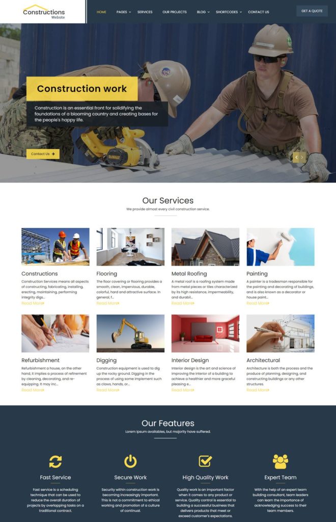 16 Best Construction Company WordPress Themes 2023 For Business - Gomahamaya